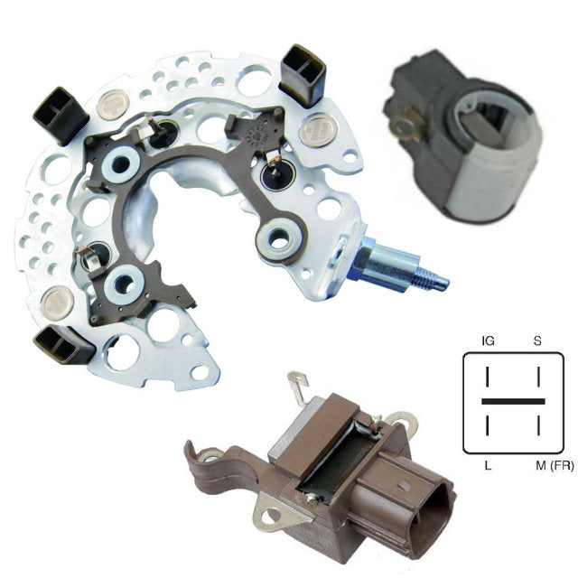 Alternator Kit: Rectifier Regulator Brush Kit for ES330 RX330 Camry V6 ...